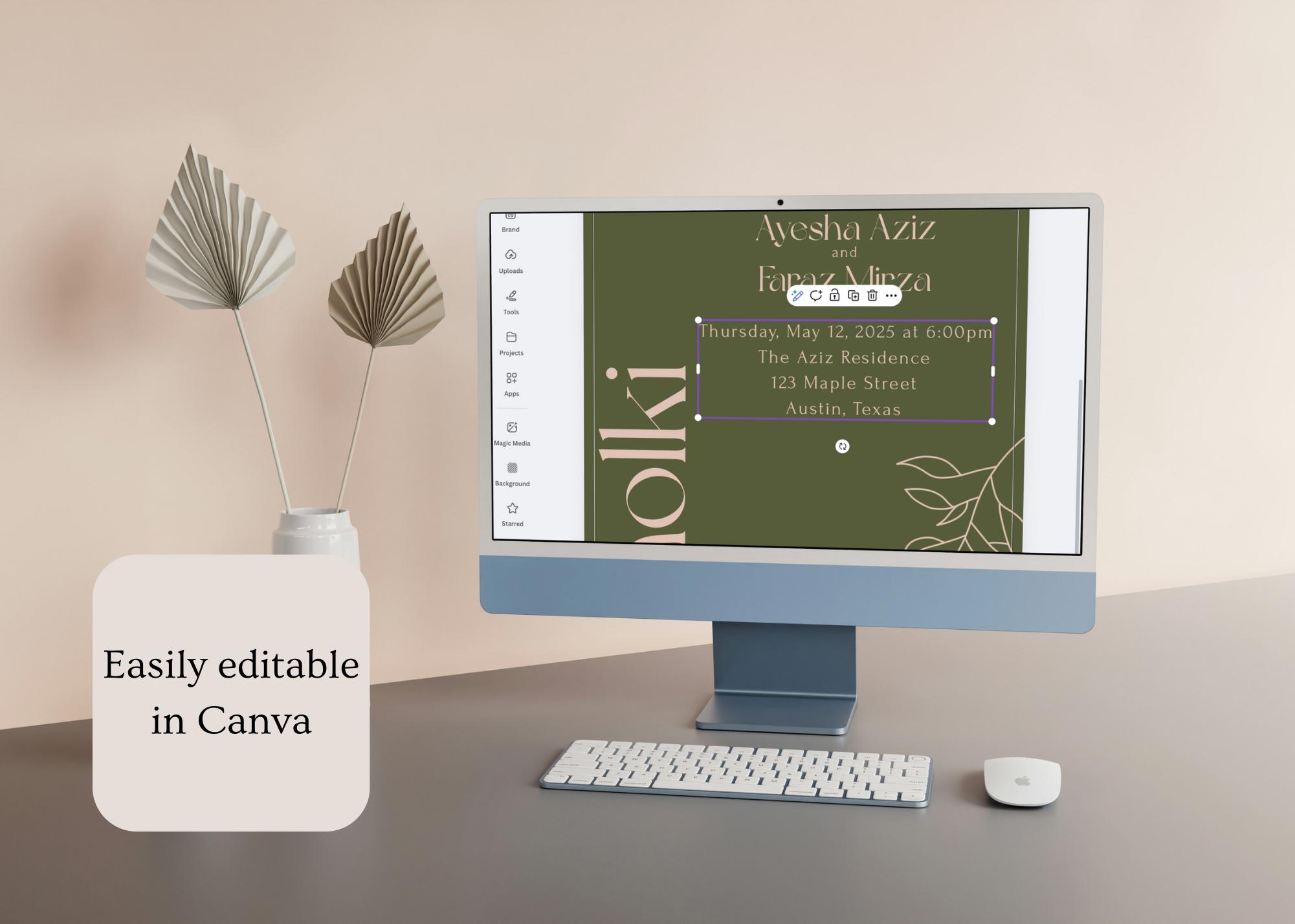 SUKOON | Modern Pakistani Muslim Wedding Invitation Suite All-in-one Bundle | Editable in Canva ...