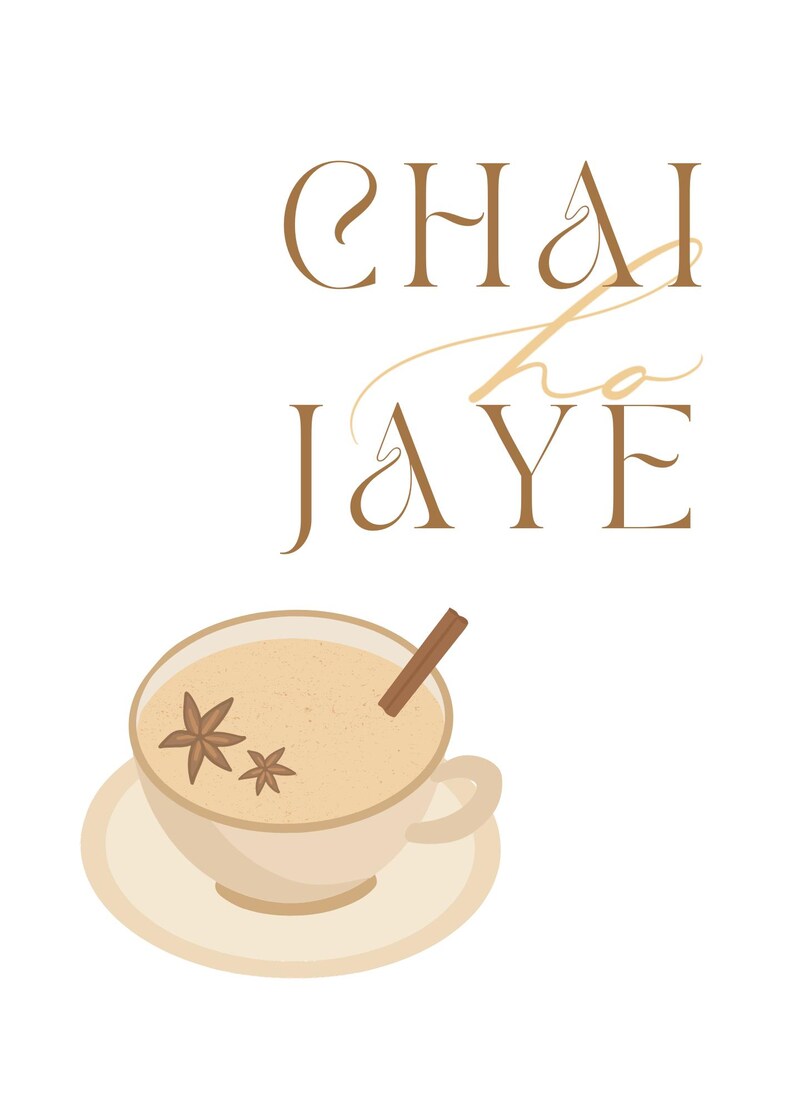 Chai Ho Jaye Printable Wall Art | Minimalist Indian Desi Wall Decor ...