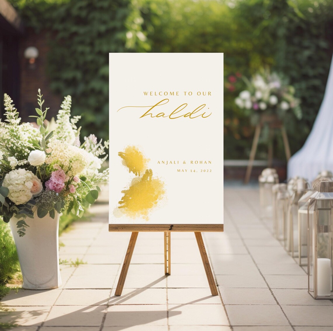 HALDI | Modern Custom Handwritten Haldi Welcome Sign for Desi Weddings ...