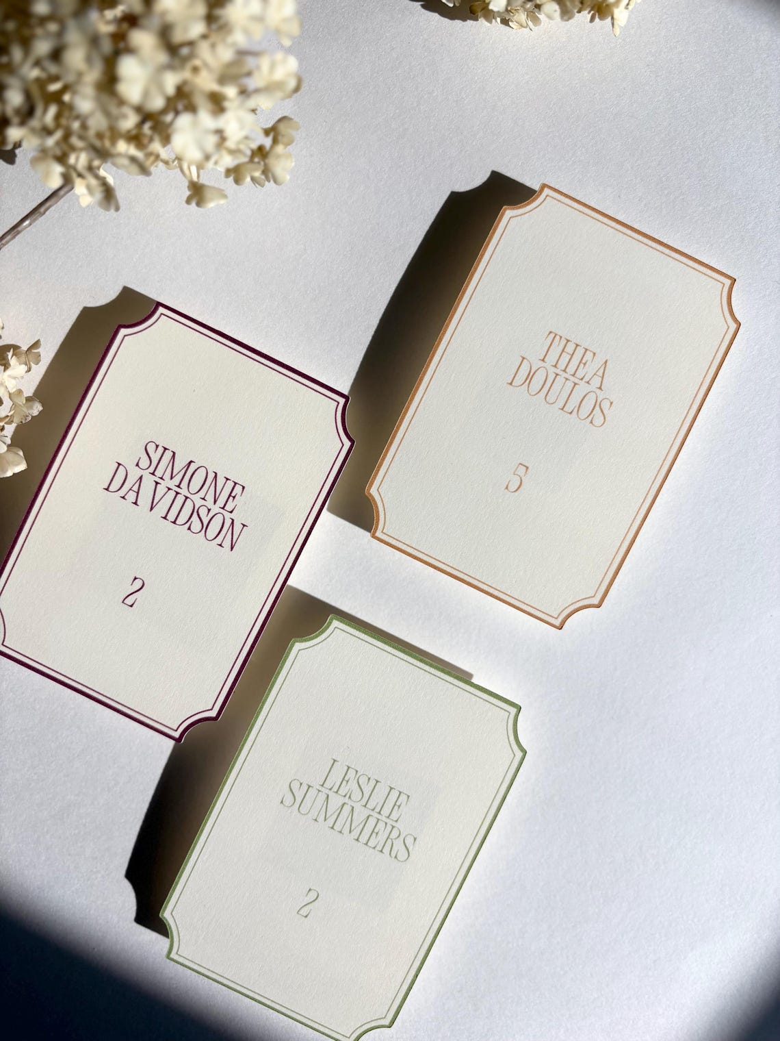 Modern Printed Place Cards With Table Assignments for Weddings ...