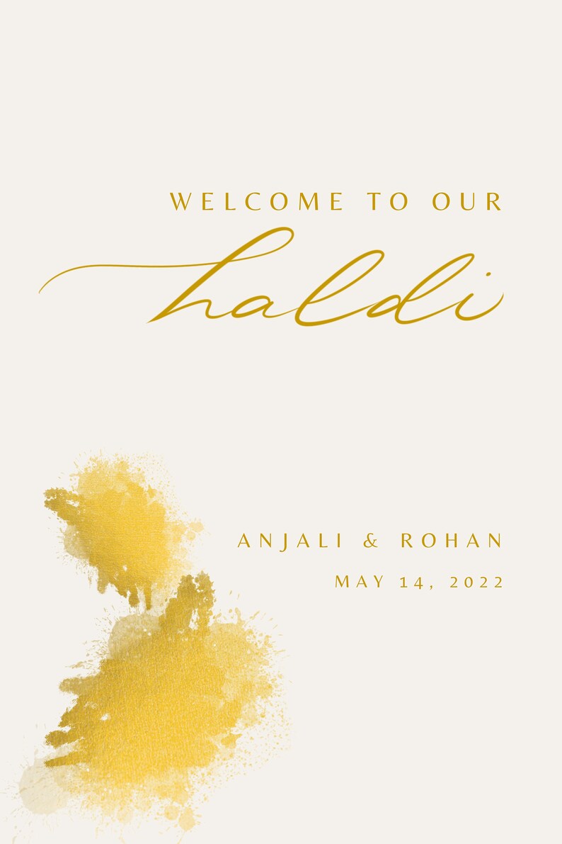 HALDI | Modern Custom Handwritten Haldi Welcome Sign for Desi Weddings ...