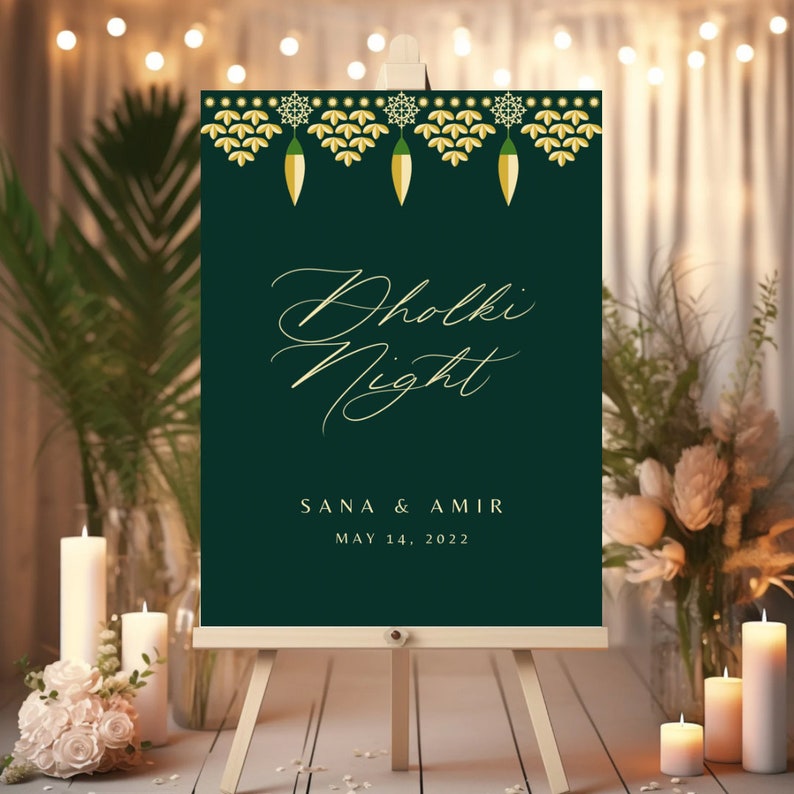 Modern Custom Dholki Welcome Sign for Pakistani Weddings Modern ...