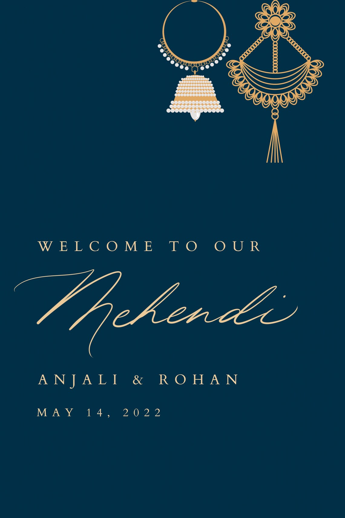 NISHA Handwritten Custom Mehendi Welcome Sign for Desi Weddings Dark ...