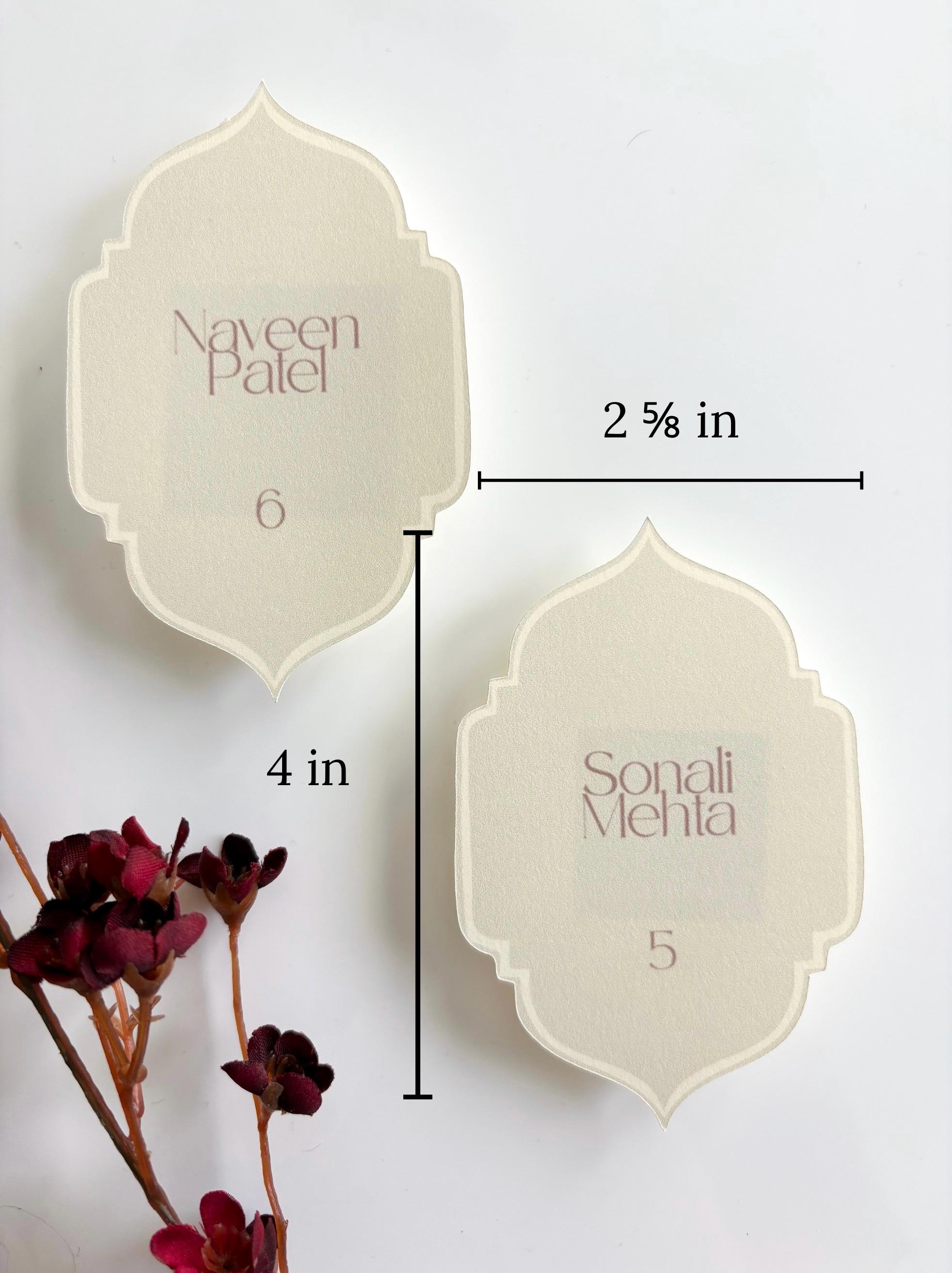 Unique Printed Place Cards With Table Assignment for Indian Weddings ...