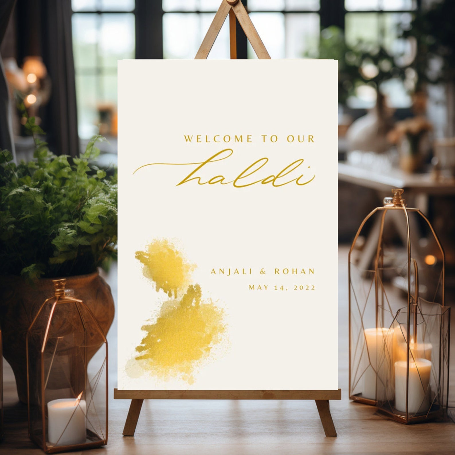 Modern Custom Haldi Welcome Sign for Desi Weddings for Haldi/maiyan ...