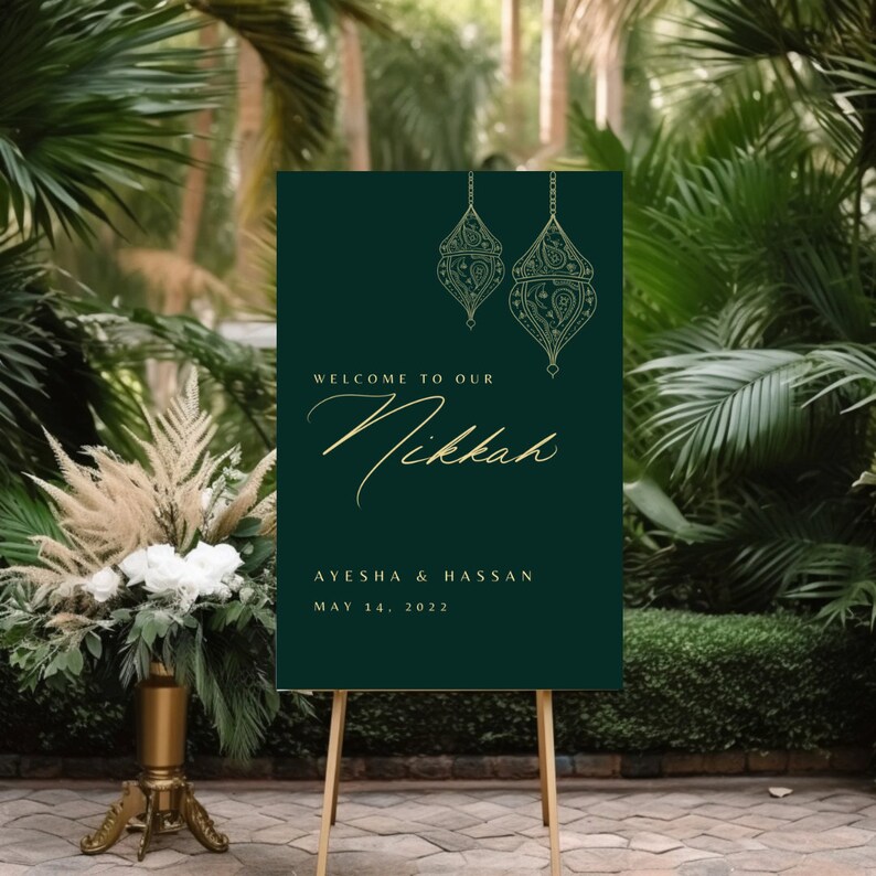 Modern Custom Nikkah Welcome Sign for Muslim Weddings | Modern ...