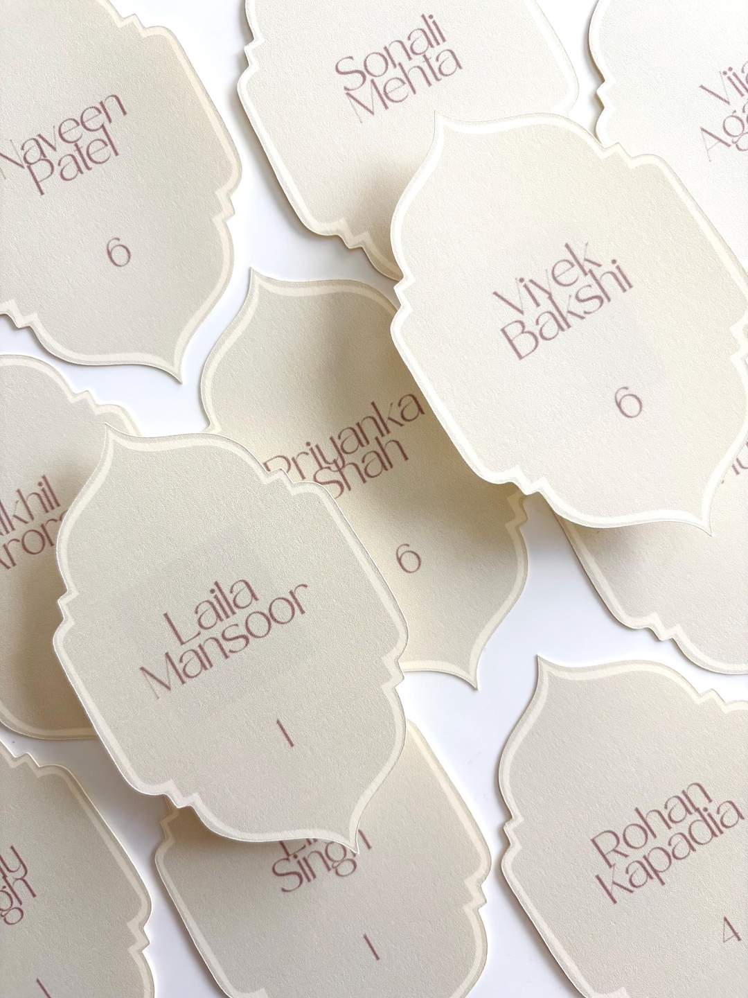 Unique Printed Place Cards With Table Assignment for Indian Weddings ...