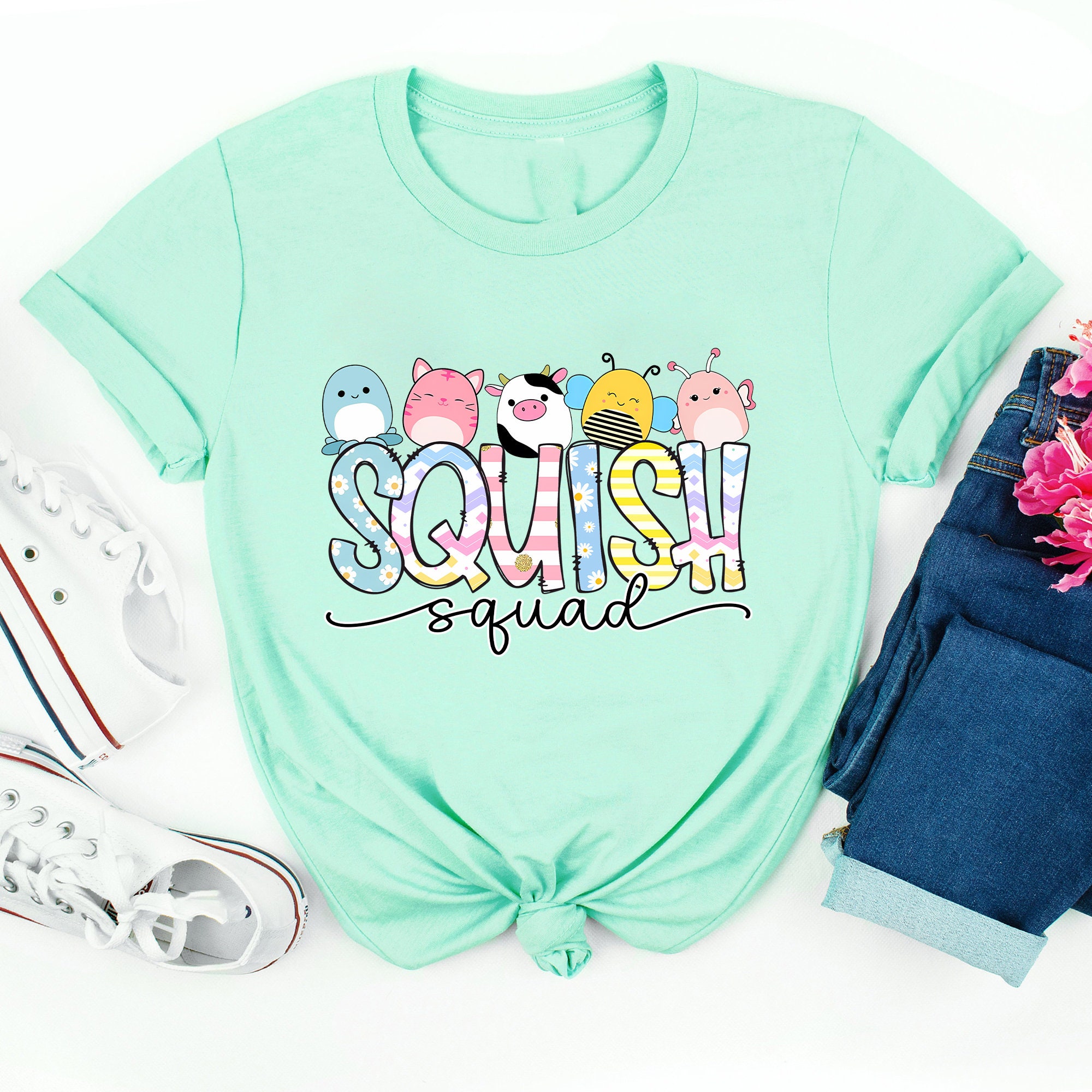 Squishmallow Squish Squad Shirt, Squish Mallow Girl Party Sweatshirt ...