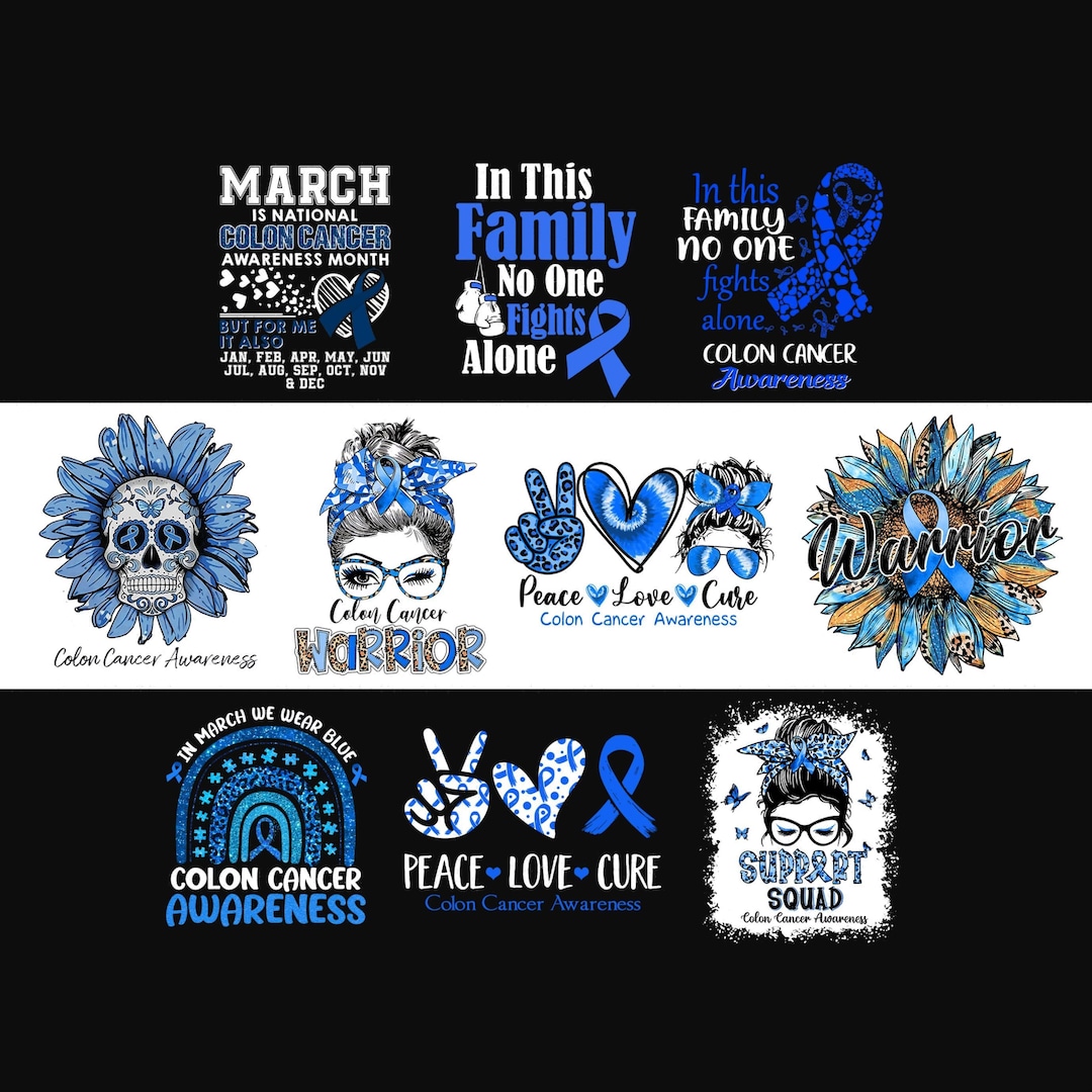 10 PNG Colon Cancer Warrior Bundle PNG File, Colon Cancer Awareness ...