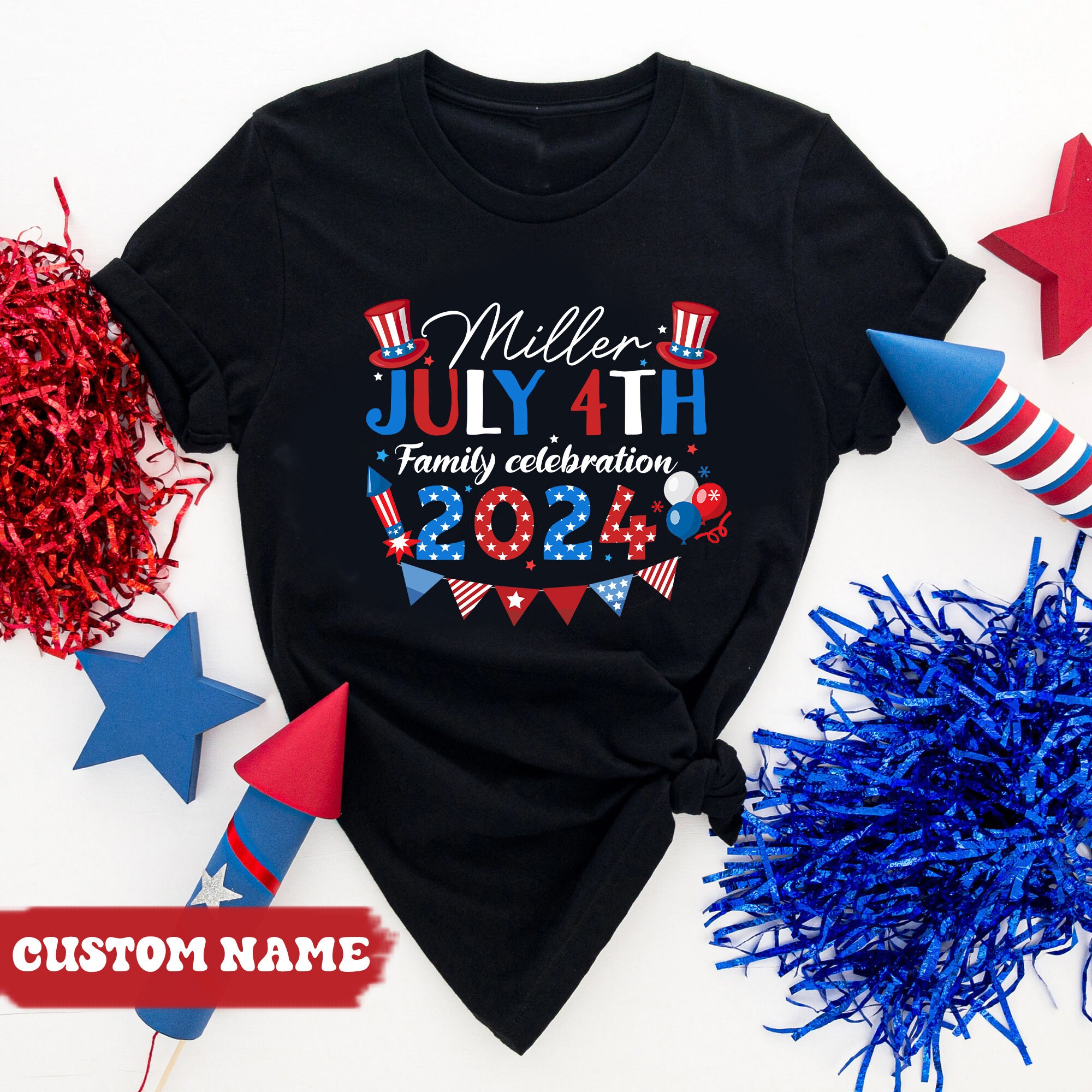 Personalized 4th of July Family Celebration 2024 Shirt, Custom Family ...