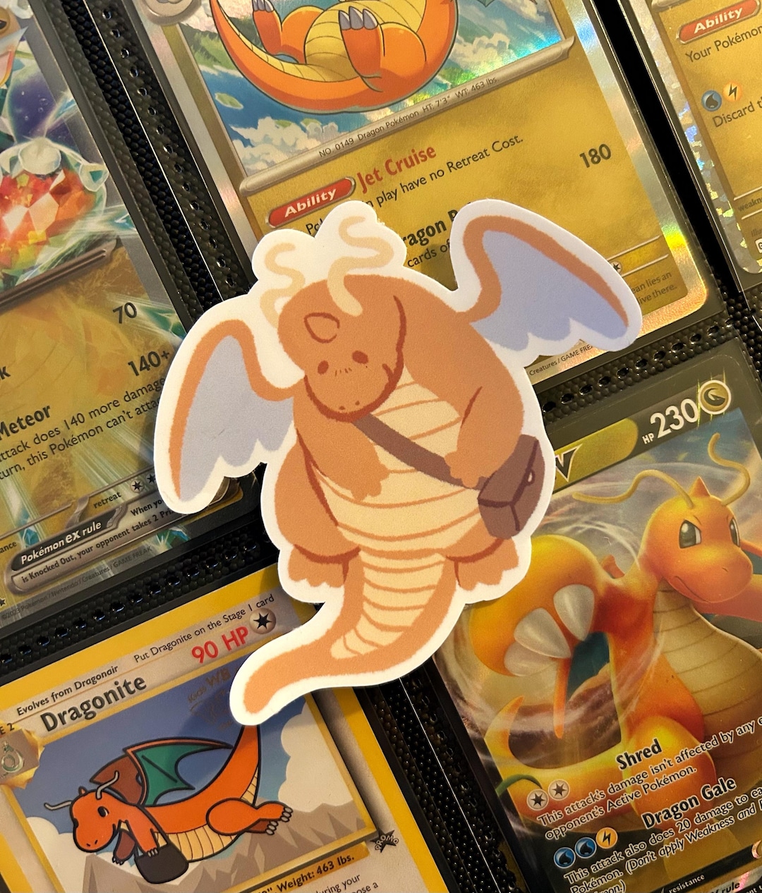 Messenger Dragonite Vinyl Sticker | Cute Video Game Poke Gen 1 Sticker ...