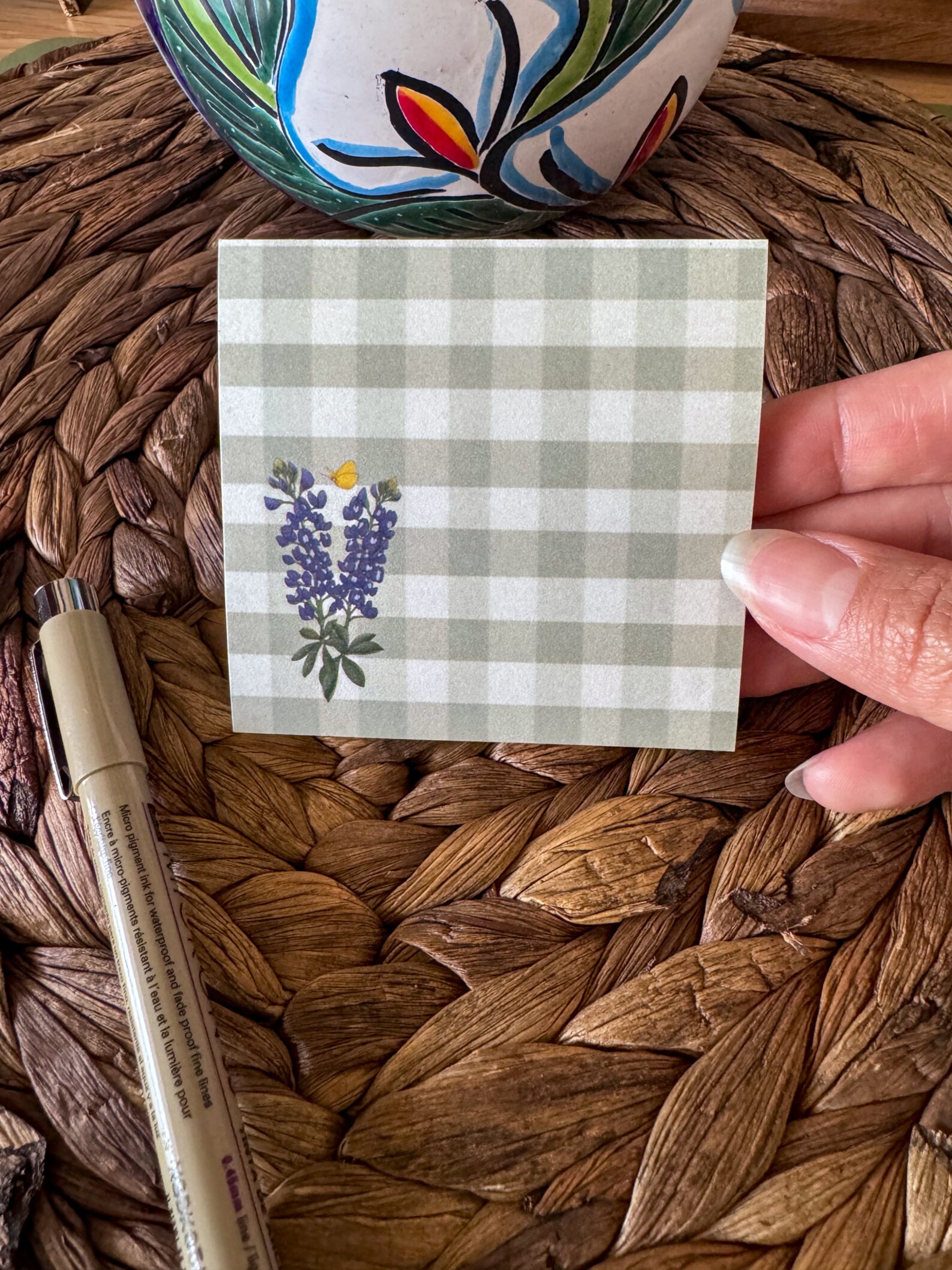 Bluebonnet Flower Sticky Notes – Illustrated Texas Wildflower Notepad ...