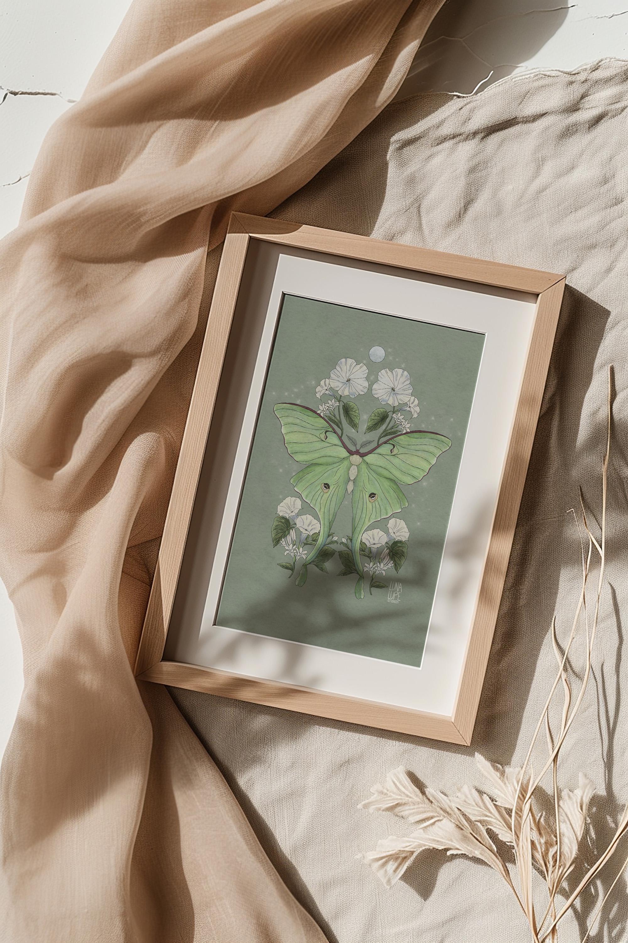 Luna Moth Art Print - Etsy UK