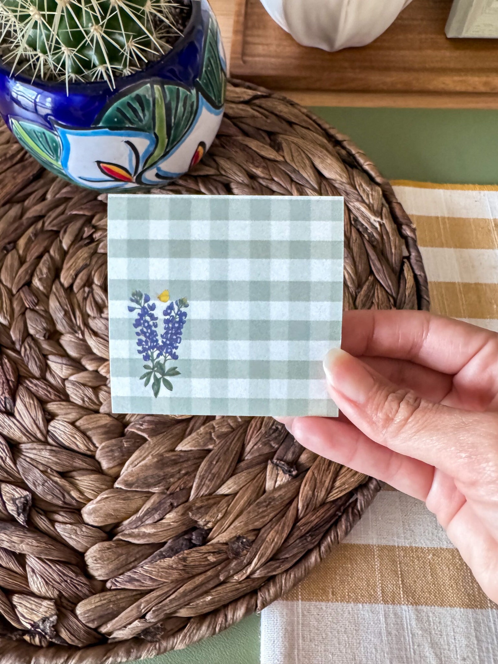 Bluebonnet Flower Sticky Notes – Illustrated Texas Wildflower Notepad ...