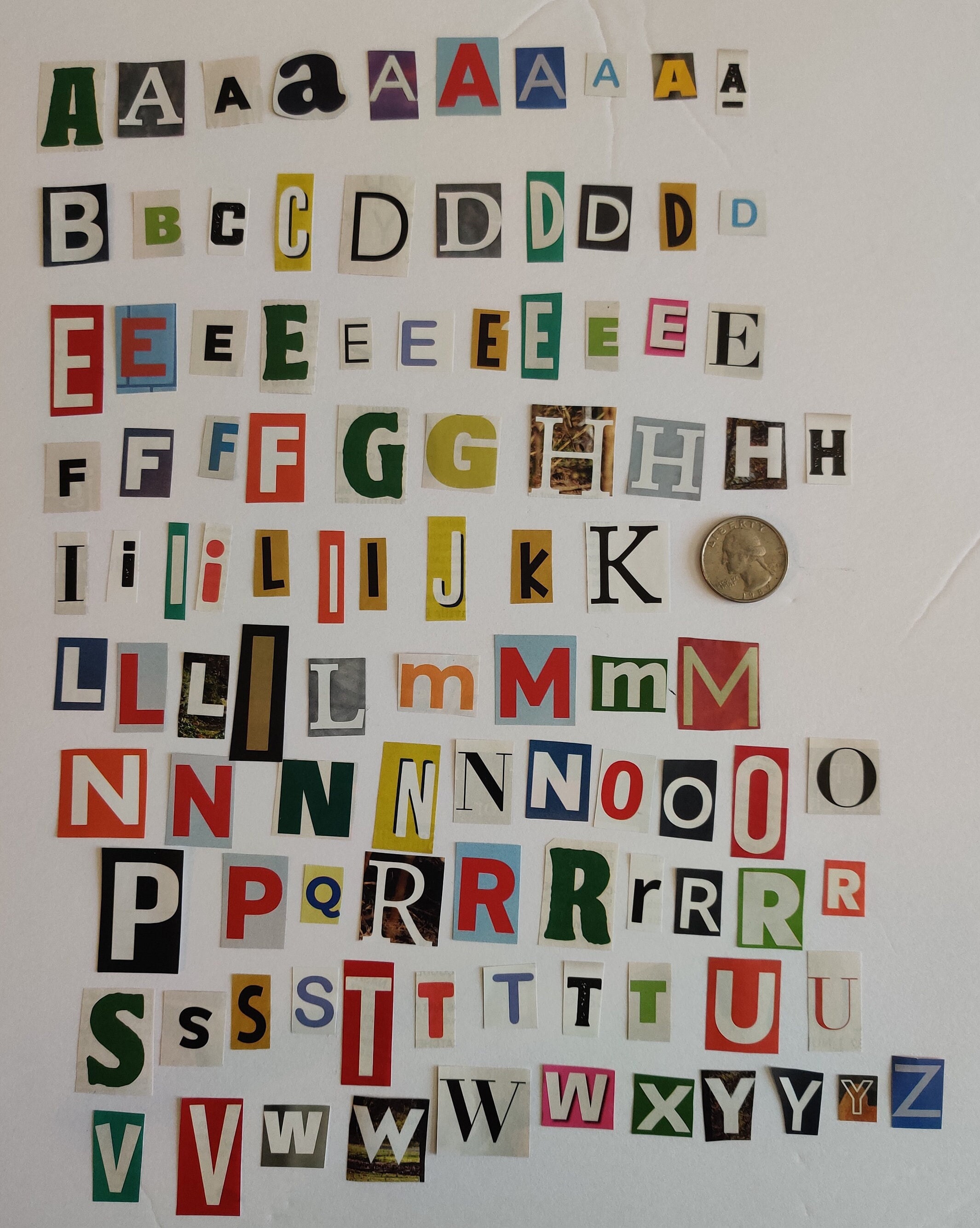 Set of 100 Magazine Letters Cut Out Magazine Alphabet Letters for Junk ...