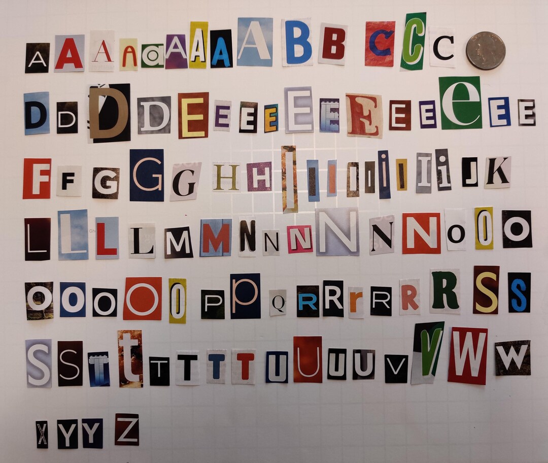 Set of 200 Magazine Letters Cut Out Magazine Alphabet Letters for Junk ...