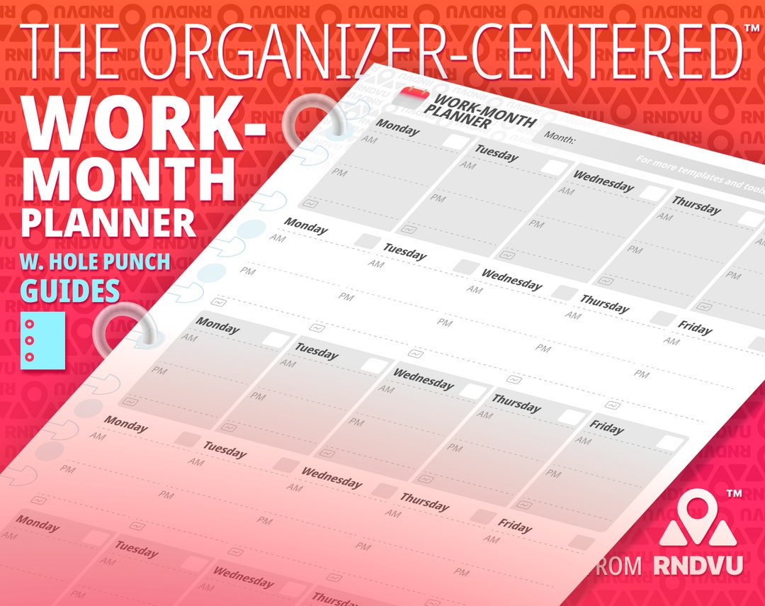 Hole Punched Printable Planner Weekly Monthly Planner - Etsy