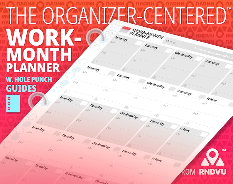 Hole Punched Printable Planner Weekly Monthly Planner - Etsy