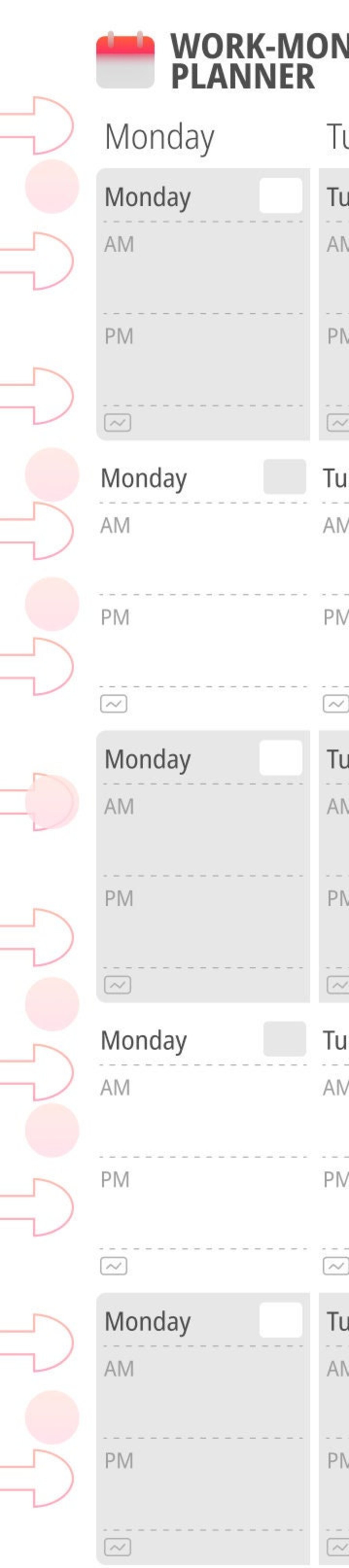 Hole Punched Printable Planner Weekly Monthly Planner - Etsy