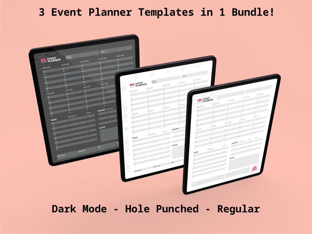 Undated Digital Event Planner Bundle, Event Planner Bundle Goodnotes ...