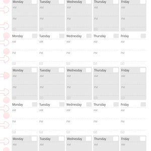 Hole Punched Printable Planner Weekly Monthly Planner - Etsy