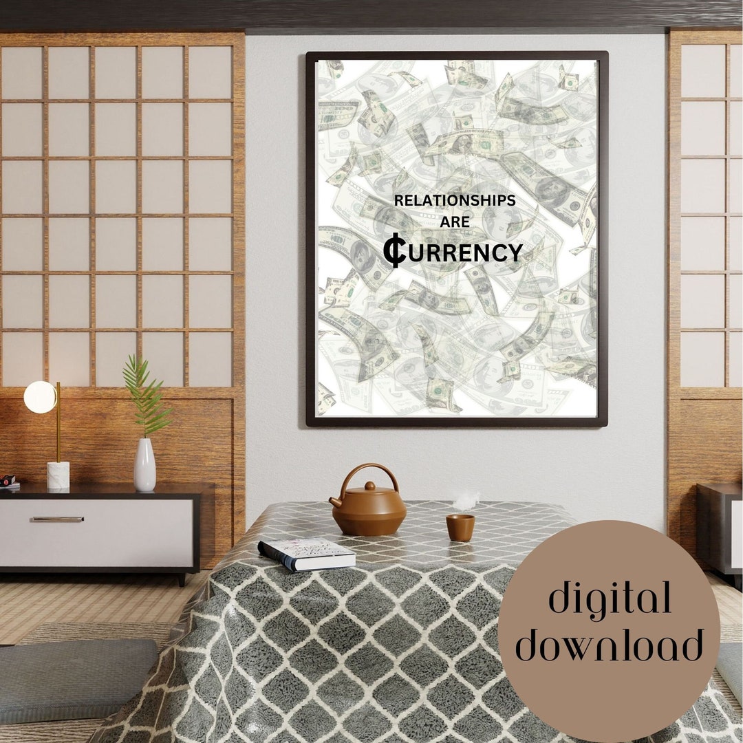 Relationships Are Currency Printable Downloadable Wall Art Aesthetic ...