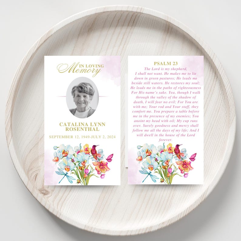 Funeral Prayer Card | Memorial Card | Editable Digital Download in ...