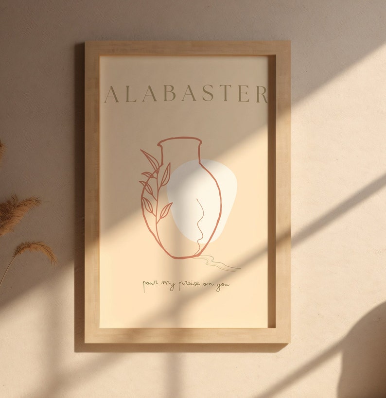 Alabaster Jar Wall Art, Minimalist Christian Wall Art, Worship and ...