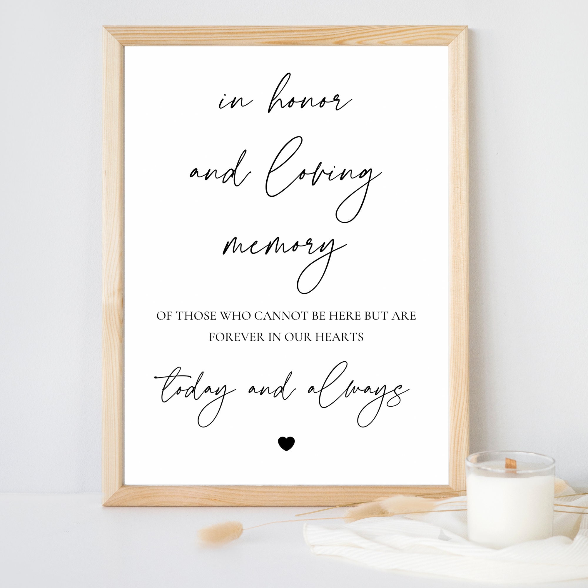 Modern Wedding in Memory Sign Template, Wedding Sign Printable, DIY ...