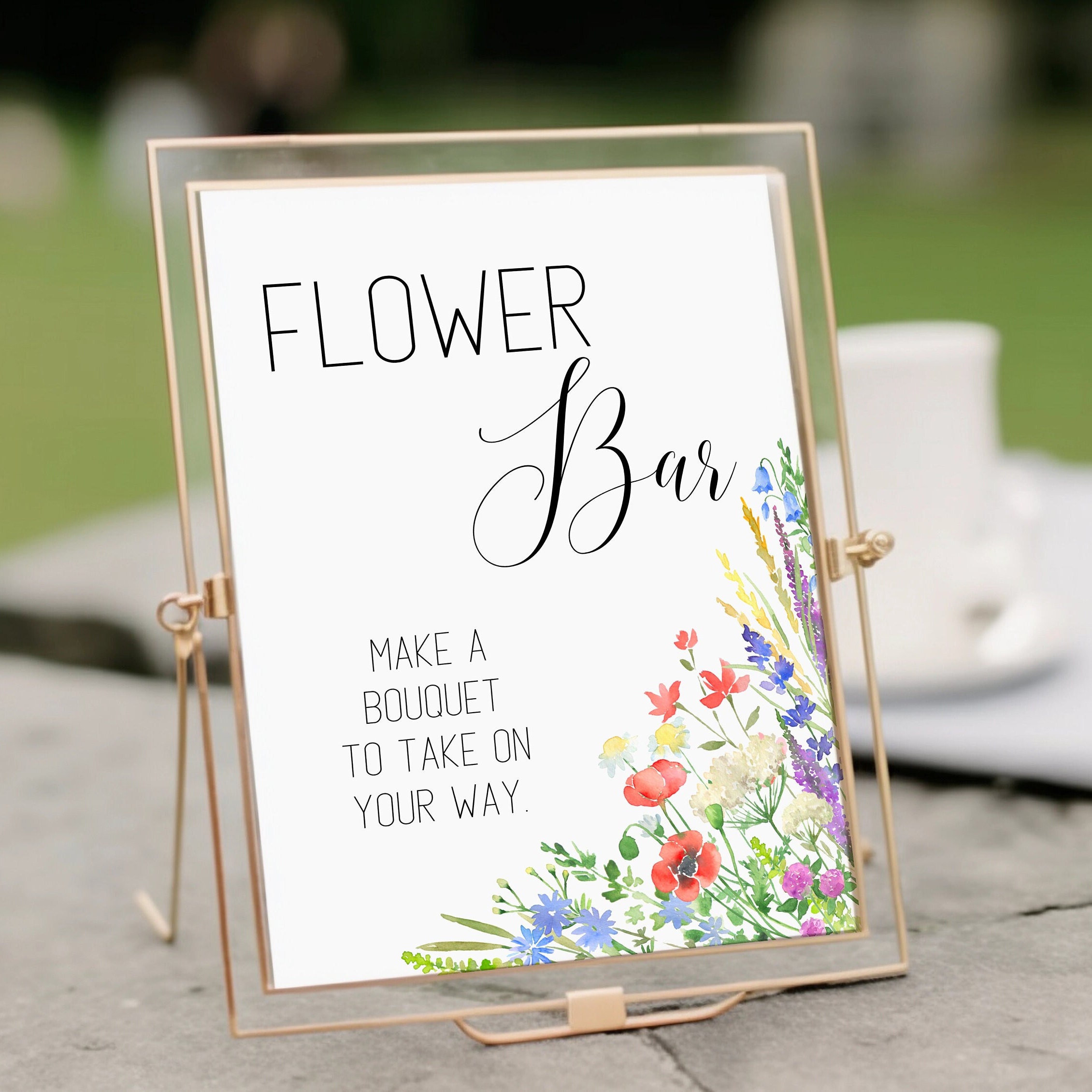 Flower Bar Sign Printable, Make a Bouquet Sign for Bridal Shower - Etsy