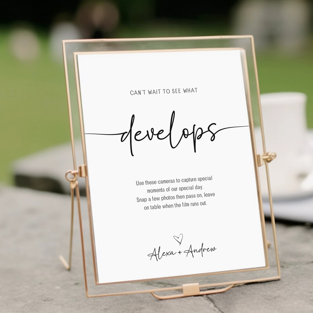 Disposable Camera Sign Template, Camera Instructions, Personalize ...