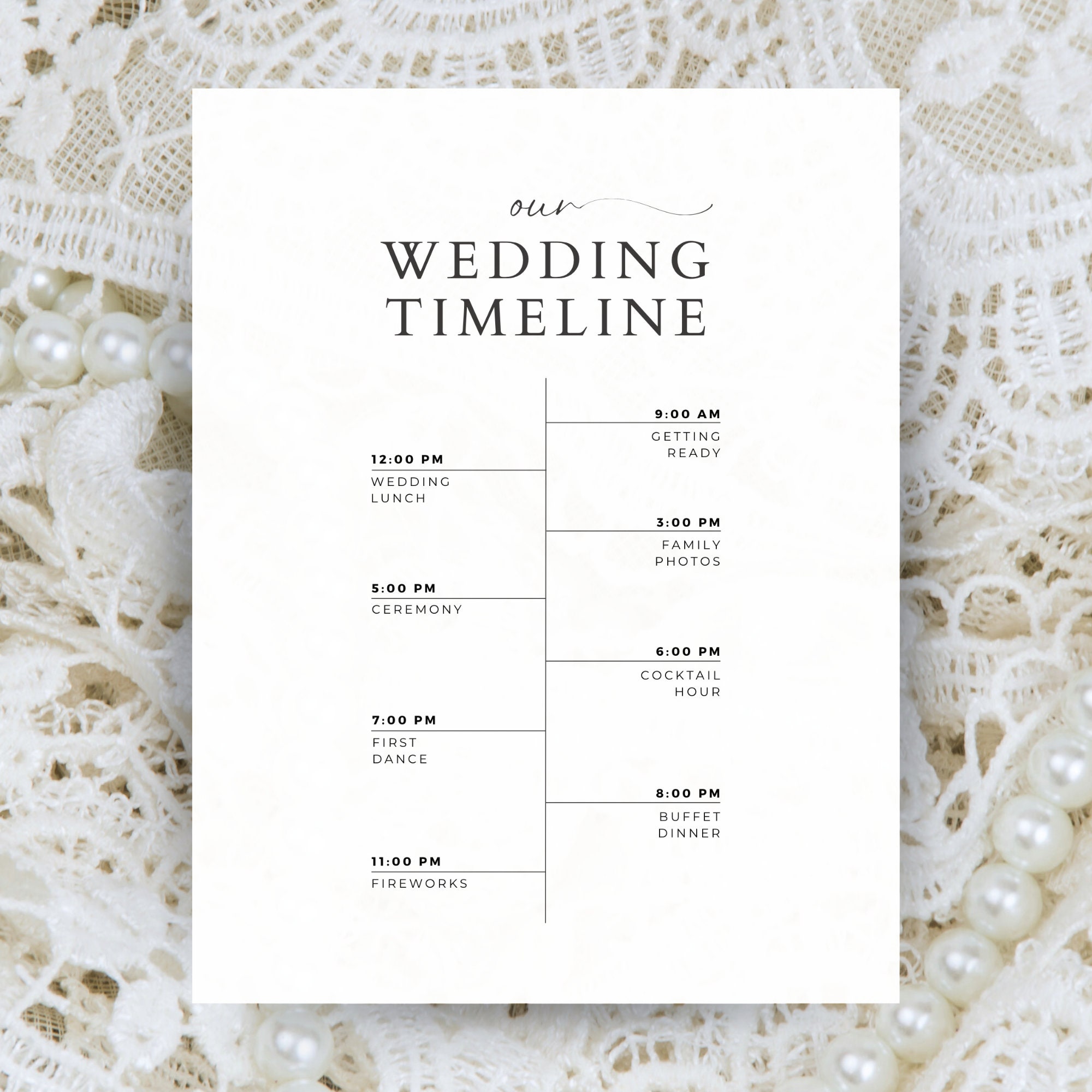 Wedding Day Schedule Template, Timeline for Wedding, Wedding Schedule ...