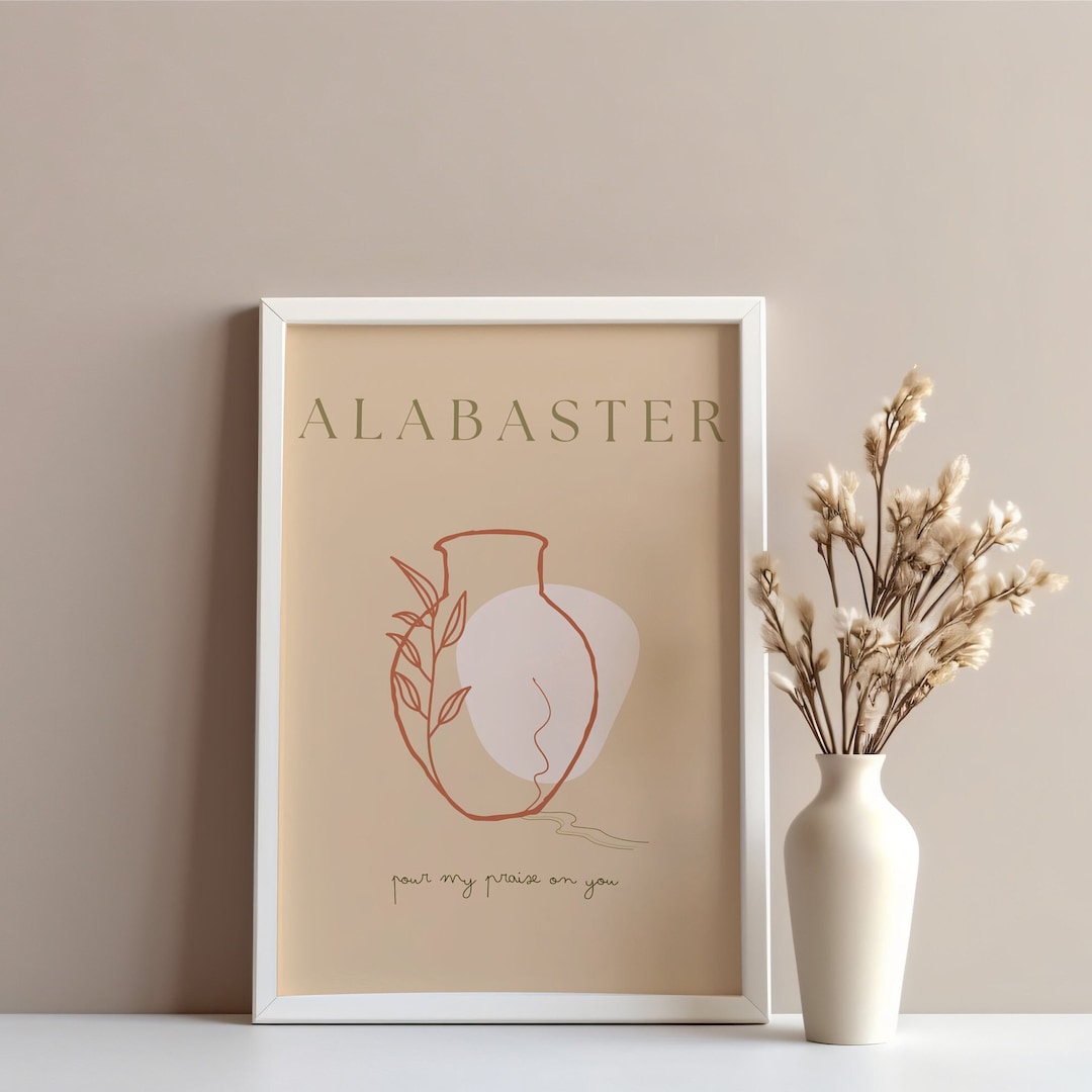 Alabaster Jar Wall Art, Minimalist Christian Wall Art, Worship and ...