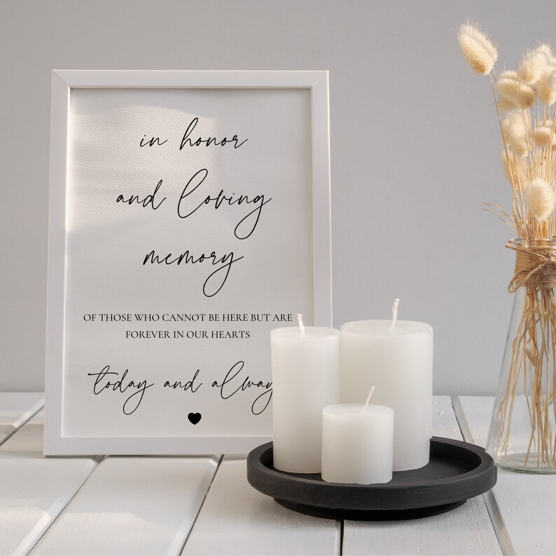 Modern Wedding in Memory Sign Template, Wedding Sign Printable, DIY ...