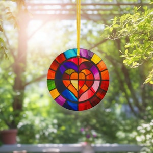 Suncatcher Heart, Stained Glass Look, Valentines Gift, Valentines Day ...