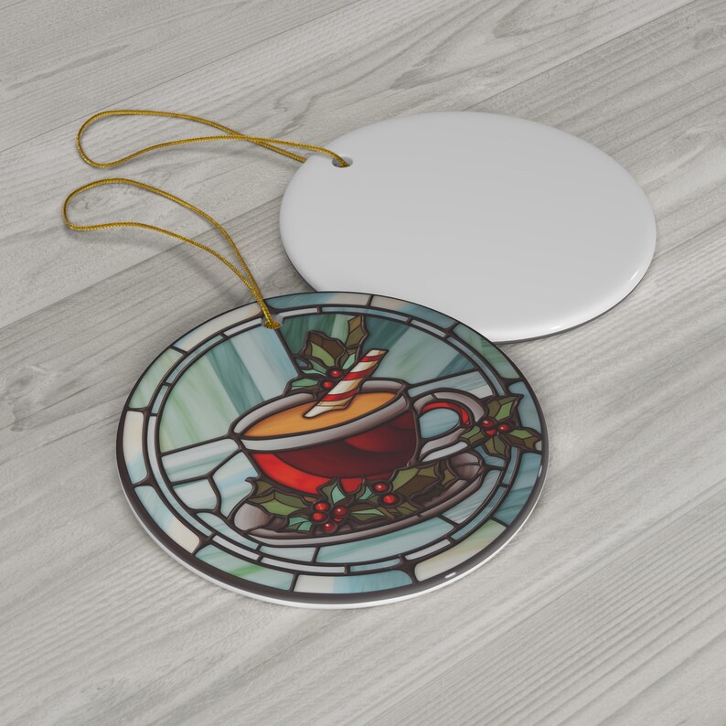 Stained Glass Style Hot Chocolate Christmas Ornament - Etsy