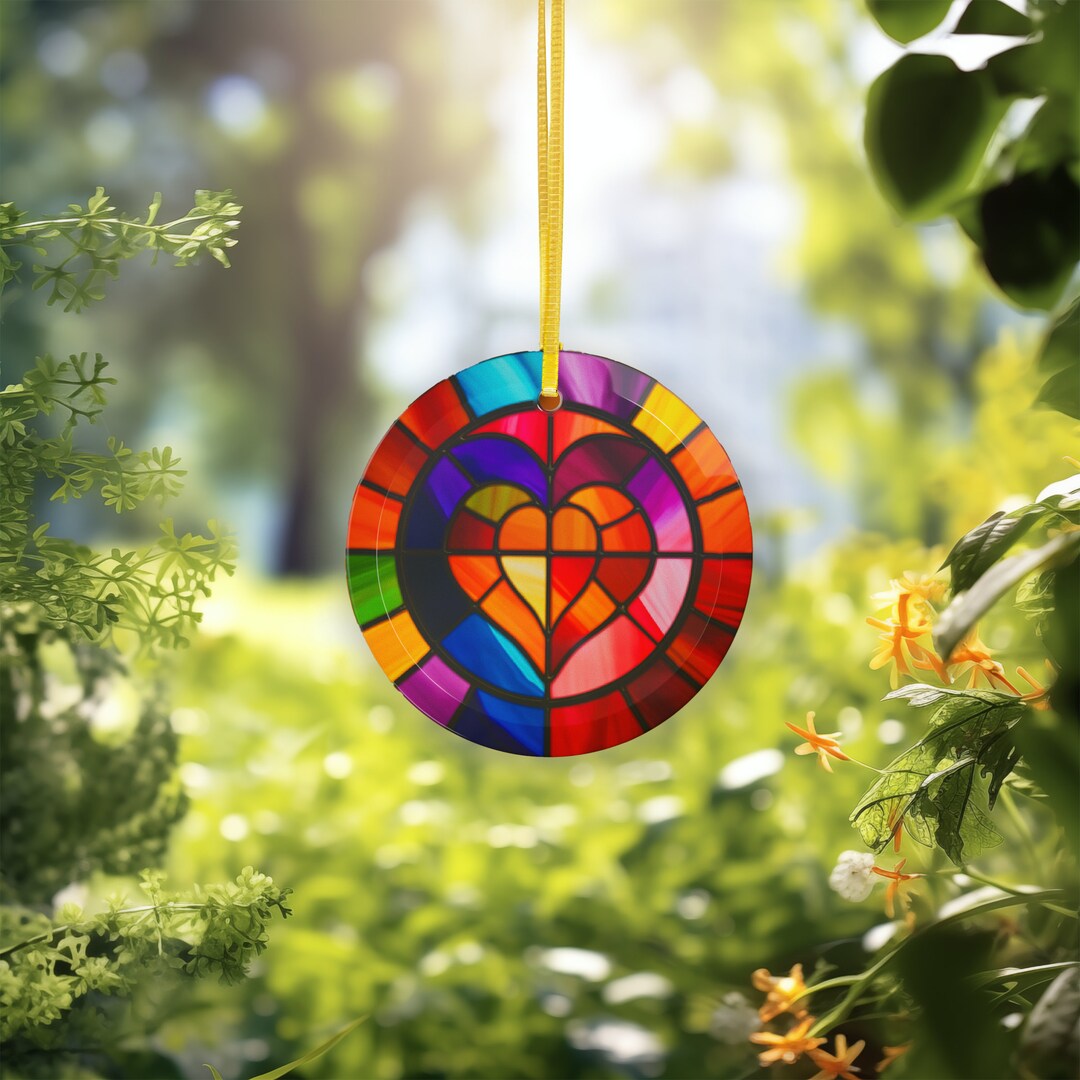 Suncatcher Heart, Stained Glass Look, Valentines Gift, Valentines Day ...