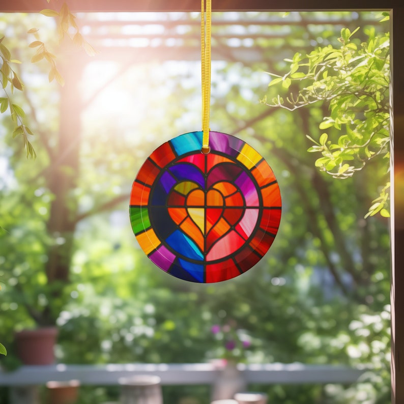 Suncatcher Heart, Stained Glass Look, Valentines Gift, Valentines Day ...