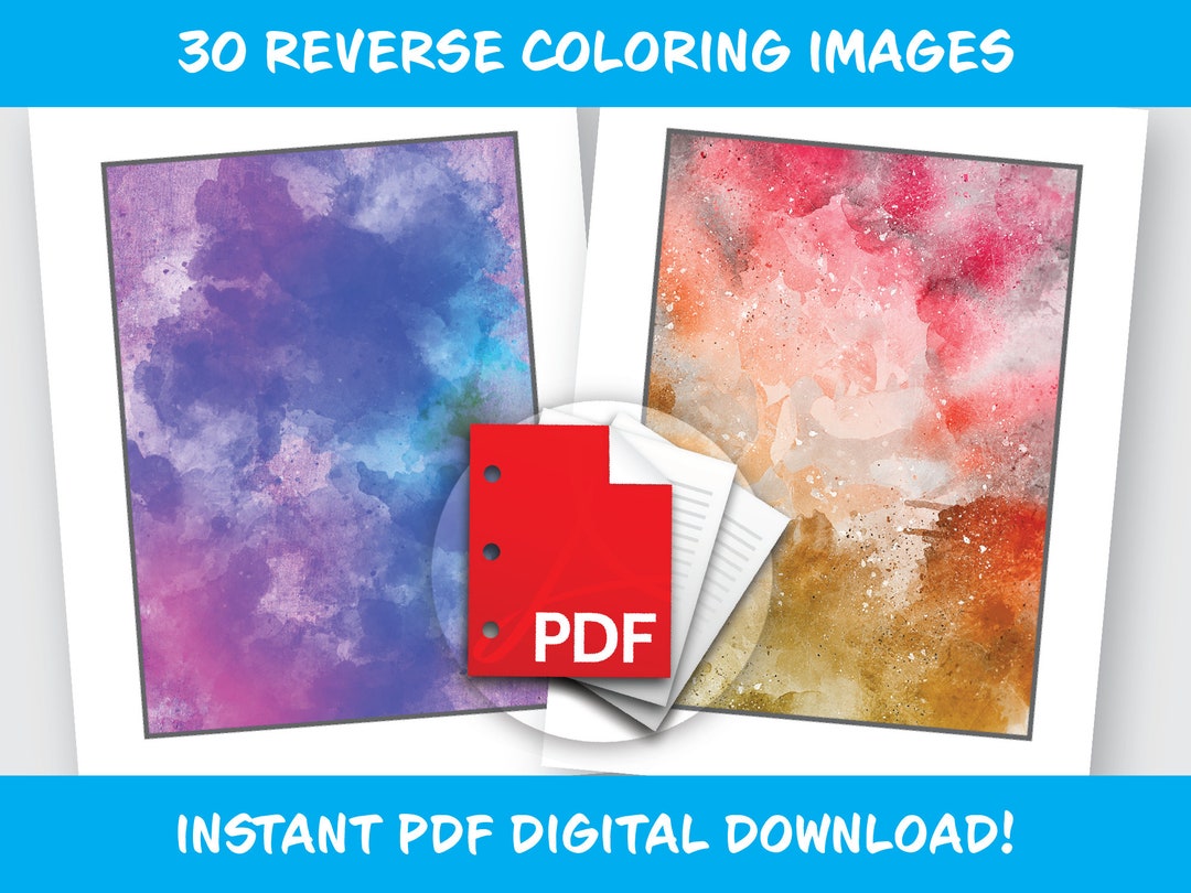 Reverse Coloring Pages Watercolor Abstract Inverse Backwards Adult ...