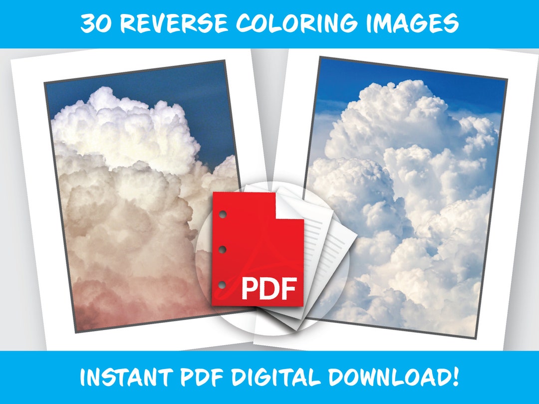 Reverse Coloring Pages Clouds Abstract Inverse Backwards Adult Coloring ...