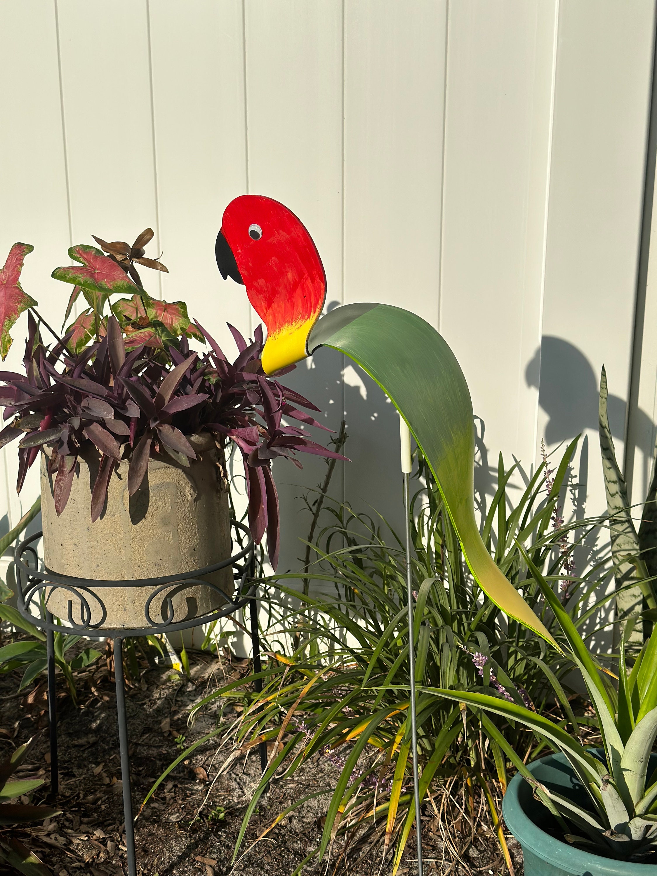 1 Green Red & Yellow Parrot Bobbing Bird Dancing Balancing - Etsy