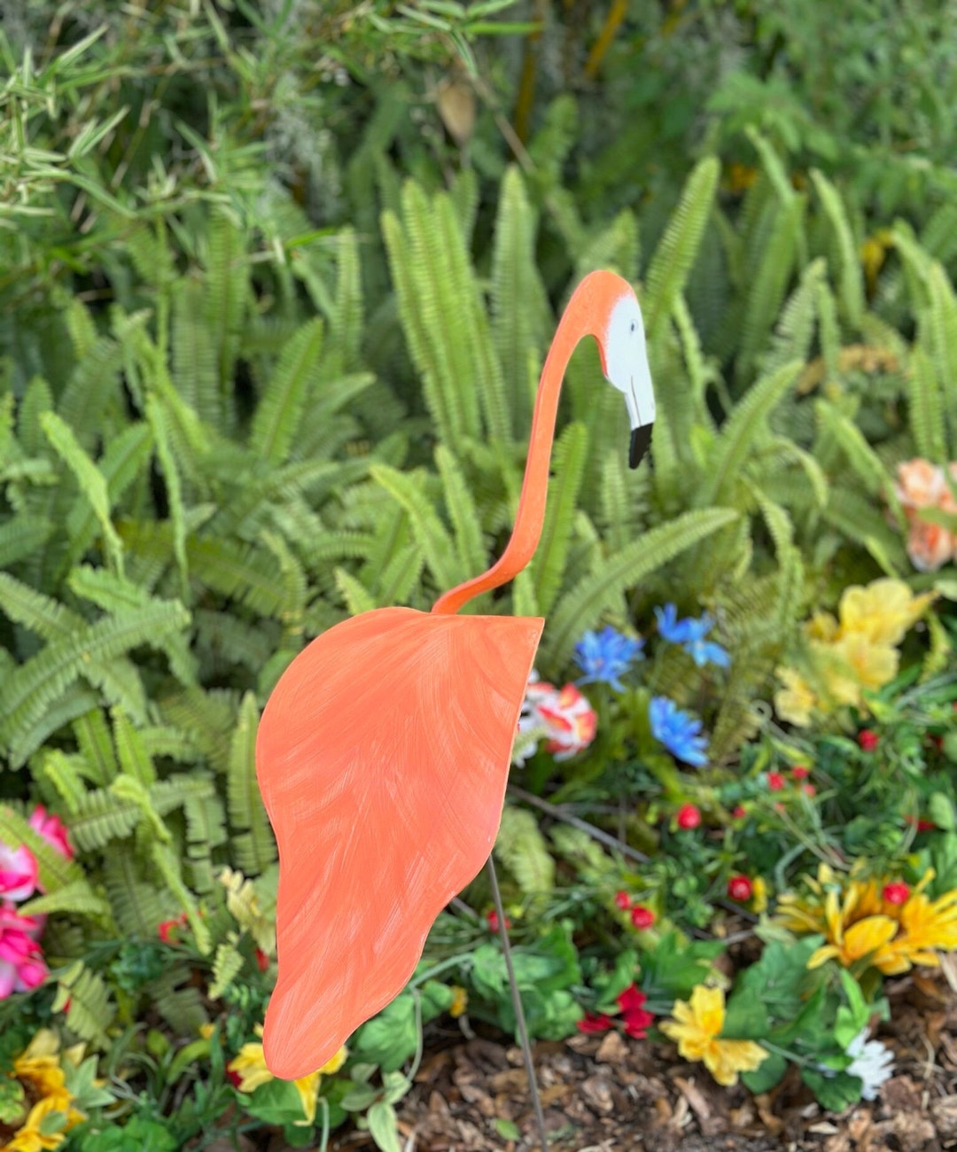 1 Coral Flamingo Bobbing Bird PVC Dancing Balancing Kinetic Sculpture ...