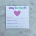 Printable Summer Camp stay in Touch Cards, Contact Info Camp Cards ...