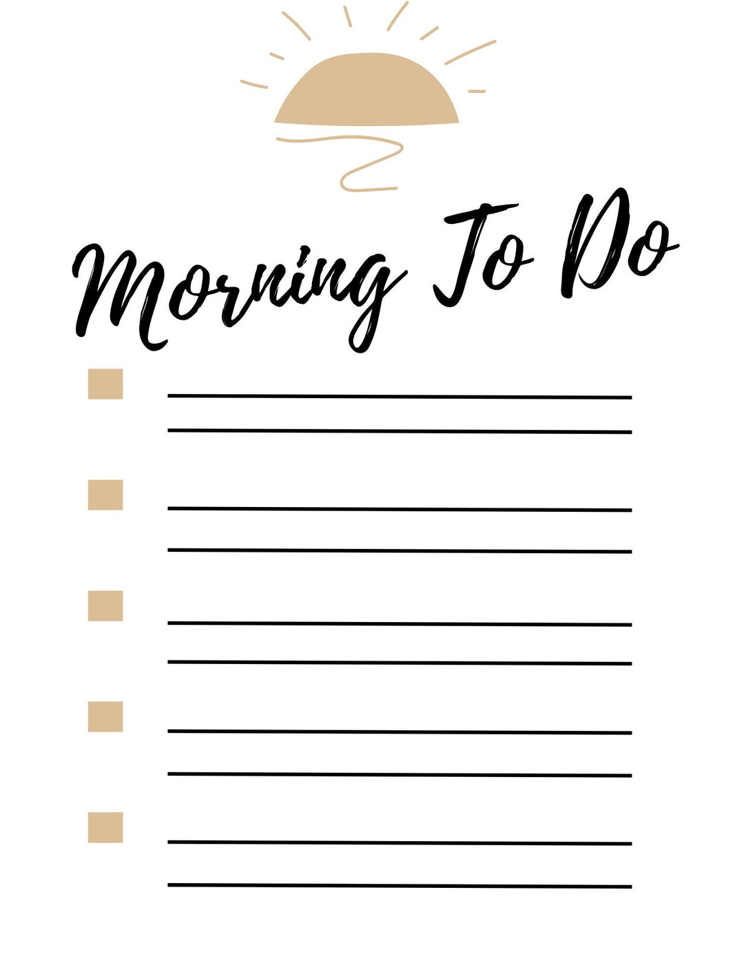 Morning to Do List Printable - Etsy