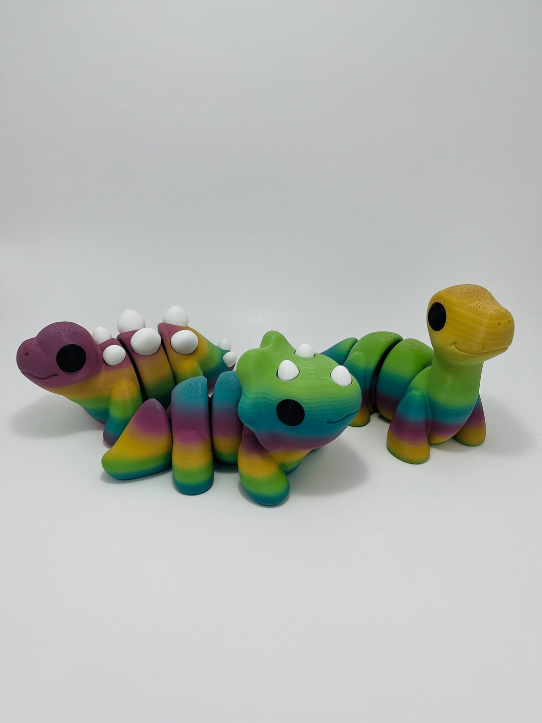 Large Articulated Fidget Dino Fidget Creature Rainbow Animal - Etsy