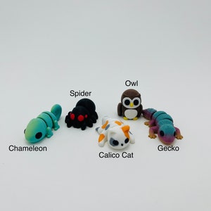 3D Printed Articulated Mini Creatures - Fidget Animal - Baby Animals - Etsy