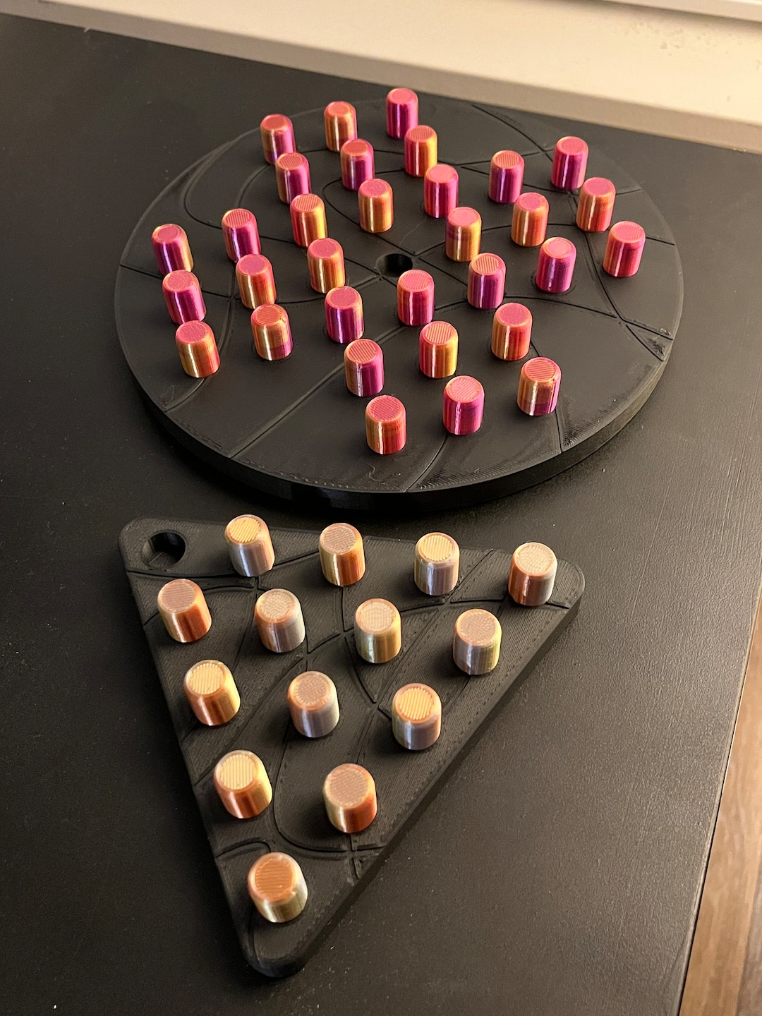 Peg Hop Games - Original Triangle Board - Expanded Circular Board - Etsy