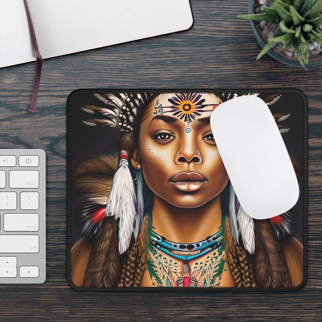 Indigenous Woman Mouse Pad Native American Goddess Feathers - Etsy