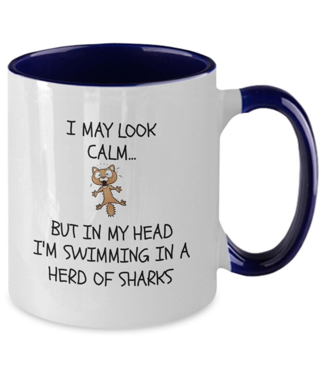 Stressed You May Look Calm but Funny Mug, Stressed Feel Like Swimming ...