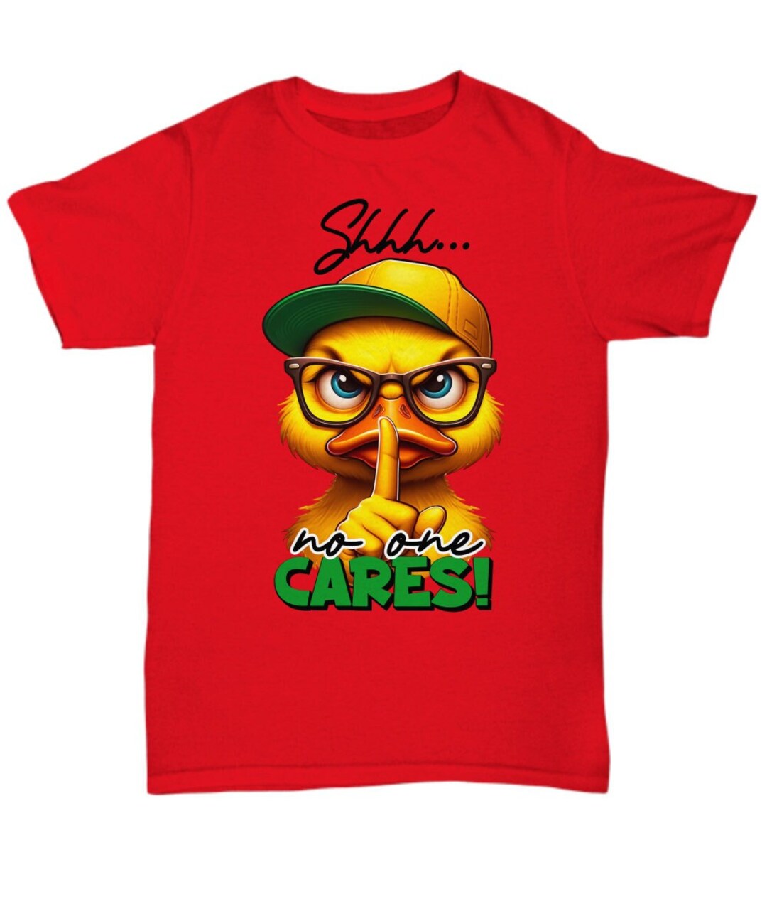 Funny Adult T-shirt, Short-sleeve Premium Tee Featuring a Duck and ...